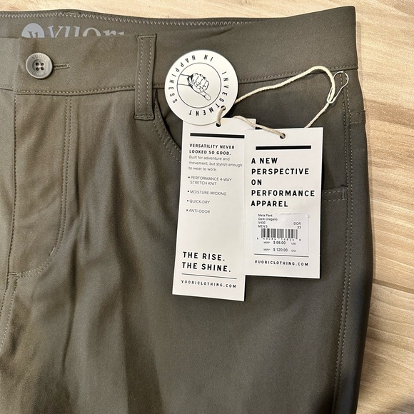Vuori | Pants | Vuori Dark Oregano Green Meta Pants Nwt | Poshmark